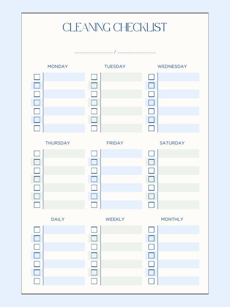 Living Large in A Small House Deep Blank Cleaning Checklist | PDF