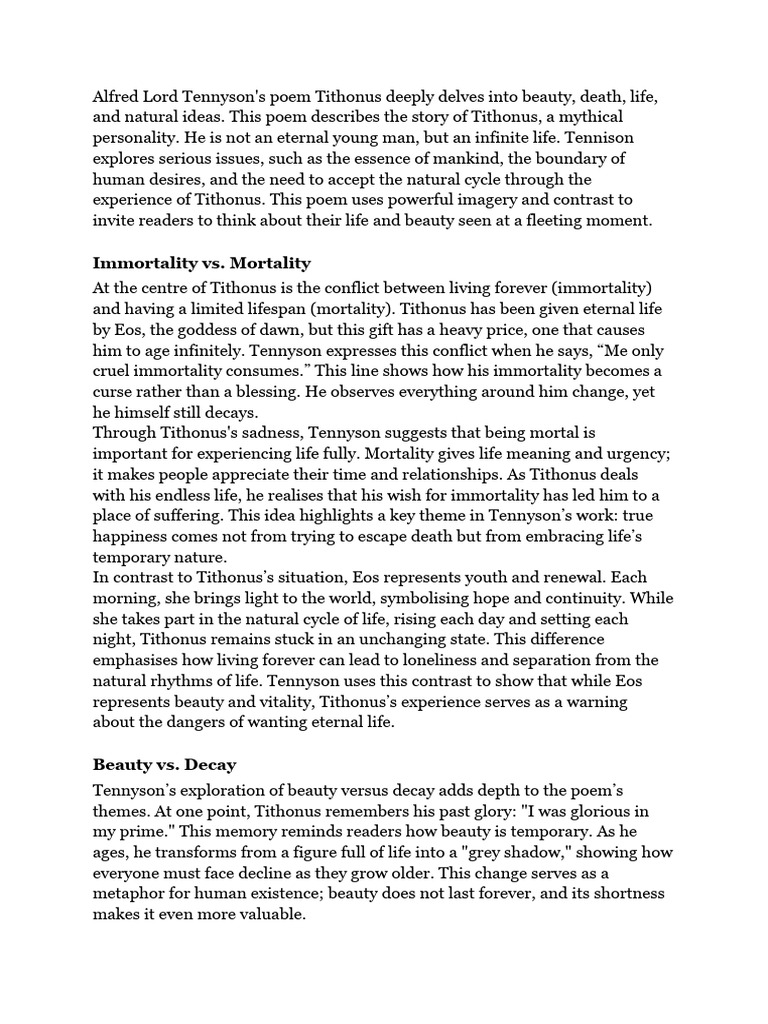 Tithonus | PDF | Immortality