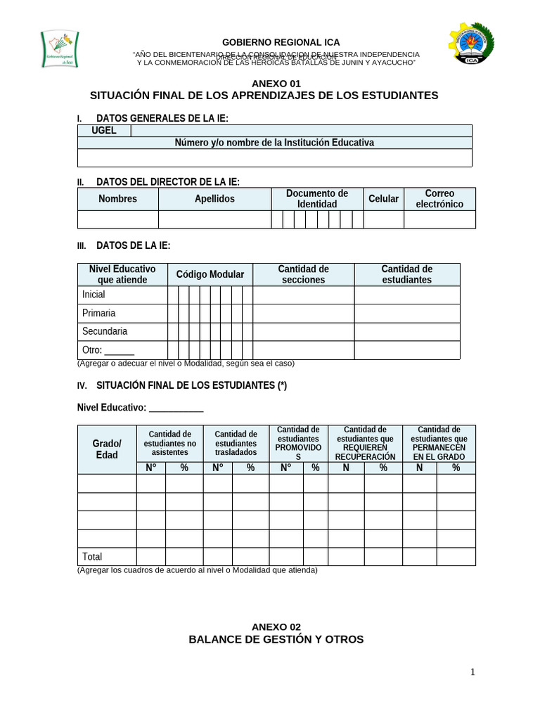 Anexos - Orientaciones Finalización Año Escolar 2024 | PDF