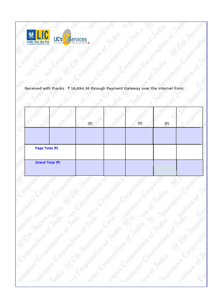 LIC_RECEIPT | PDF | Payments | Services (Economics)
