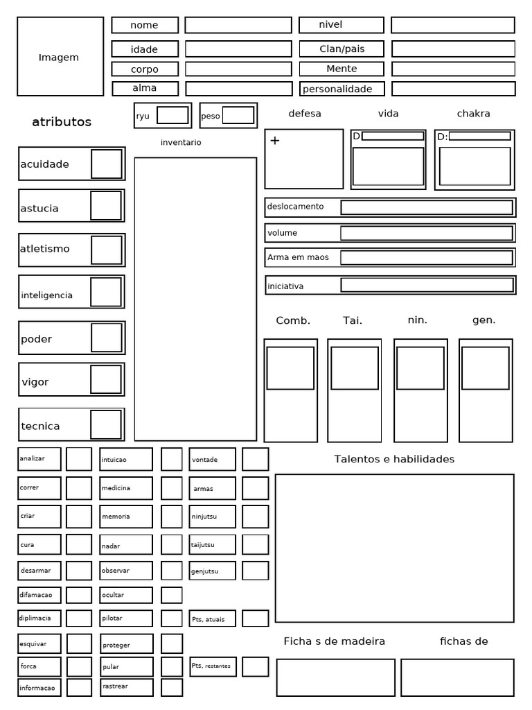 Ficha Naruto RPG | PDF