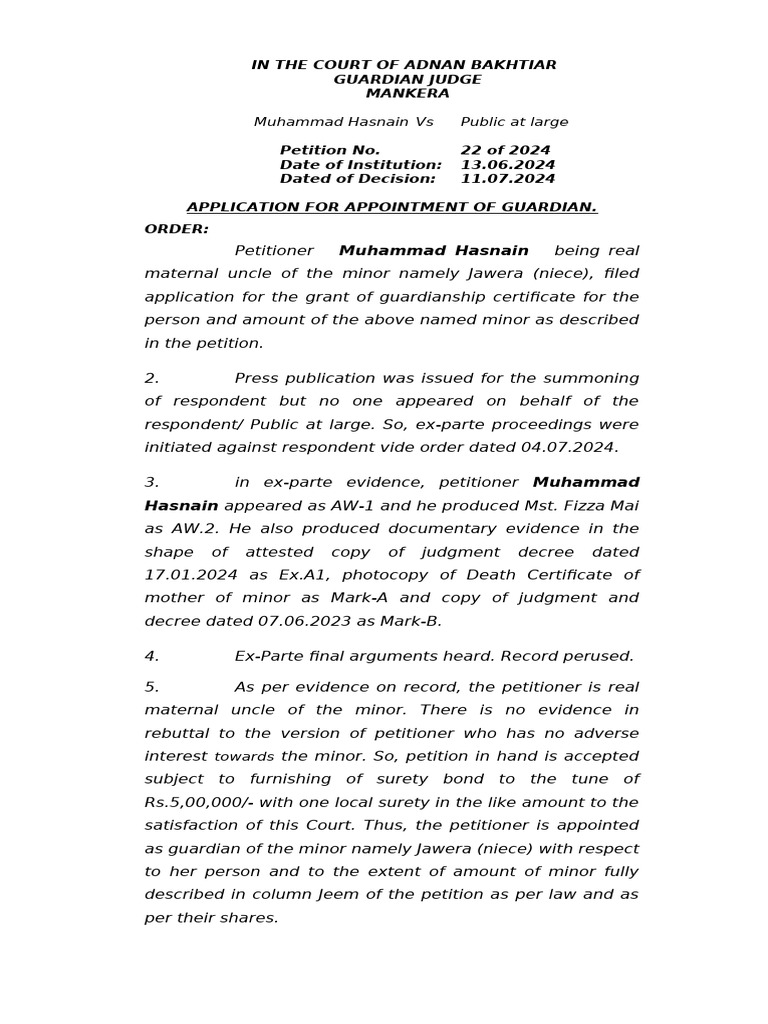 Ahlmad Tahir Adnan Sahb | PDF | Ex Parte | Judgment (Law)