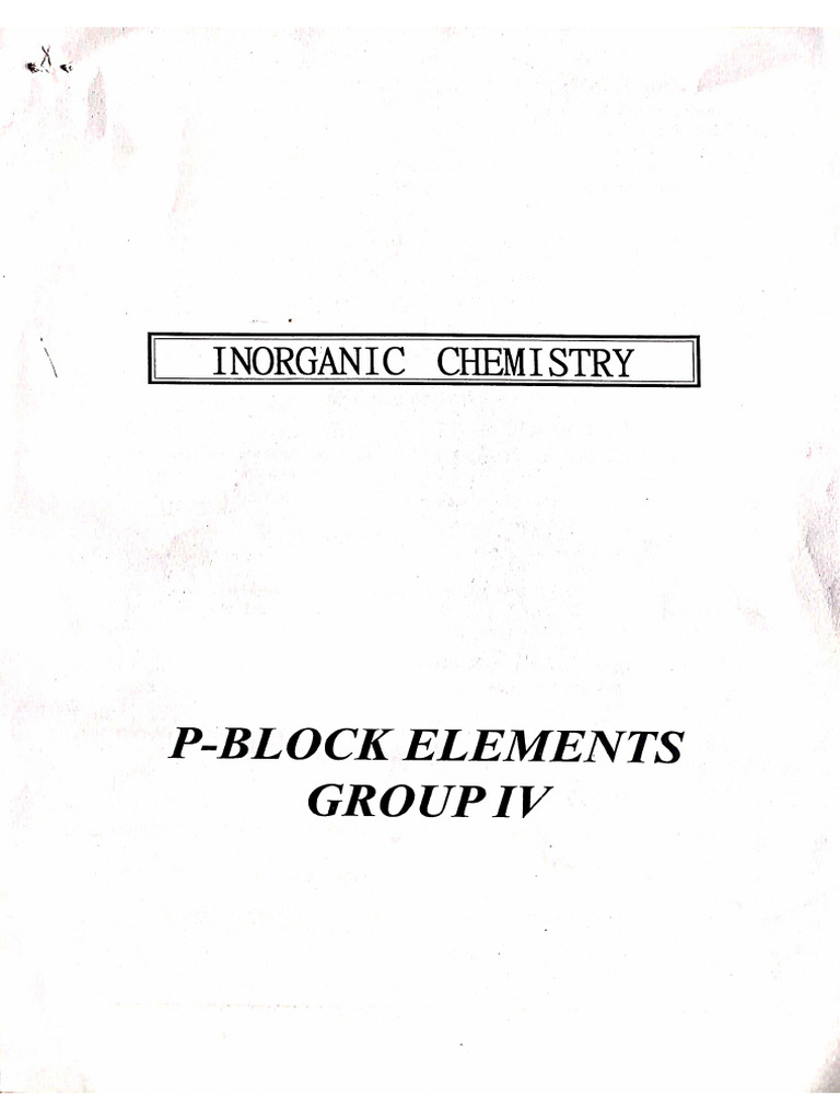 P Block - Group 1V Notes by Fiitjee | PDF