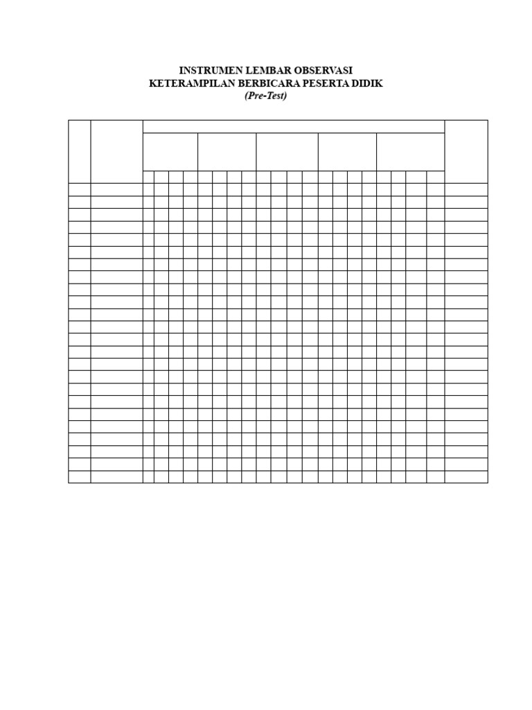 Instrumen Lembar Observasi | PDF