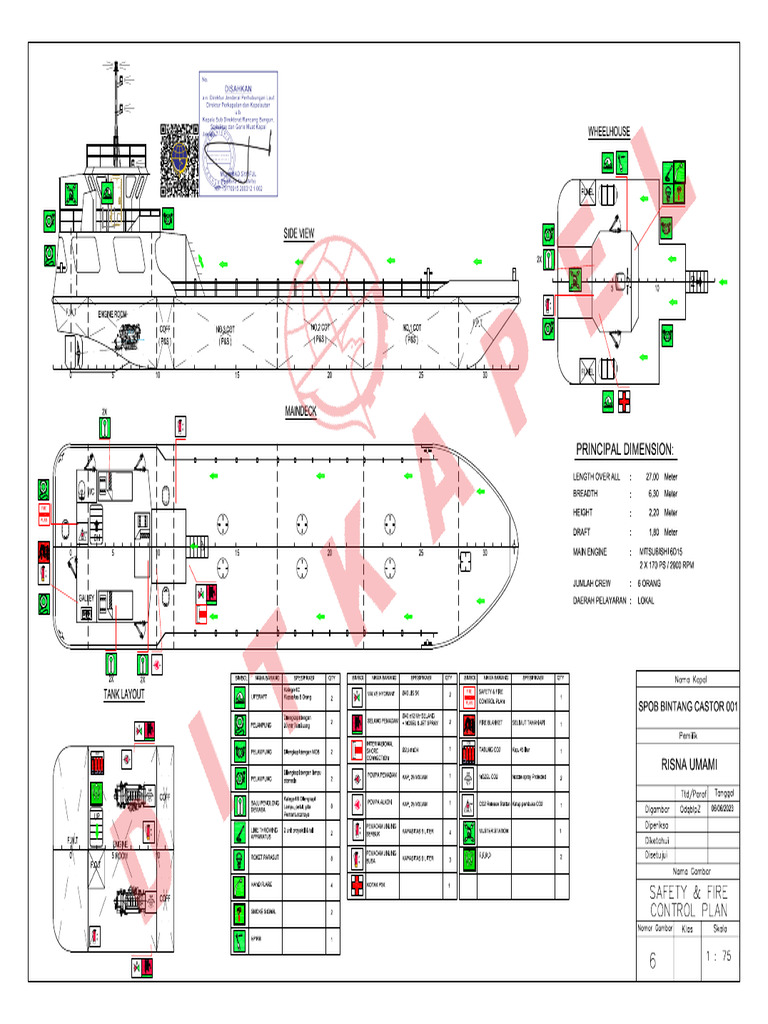 Safety & Fire Control Plan BINTANG CASTOR 001 | PDF