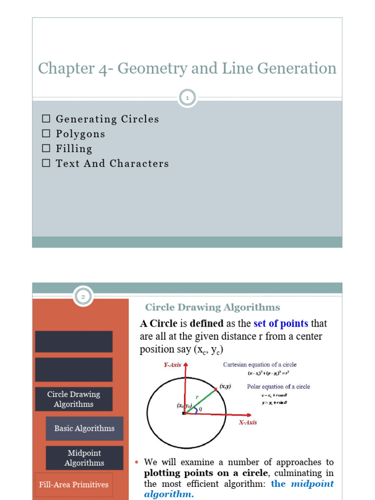 Ch-4 Geometry and Line Generation Part 2 | PDF | Typefaces | Circle