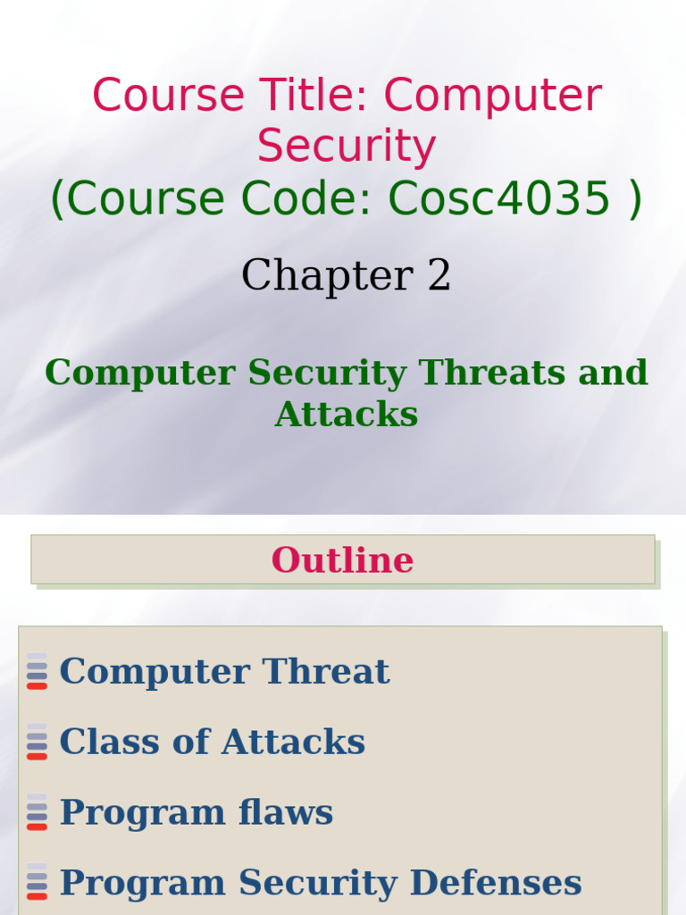 CompSec 4035 Chapter 2 | PDF | Malware | Computer Virus