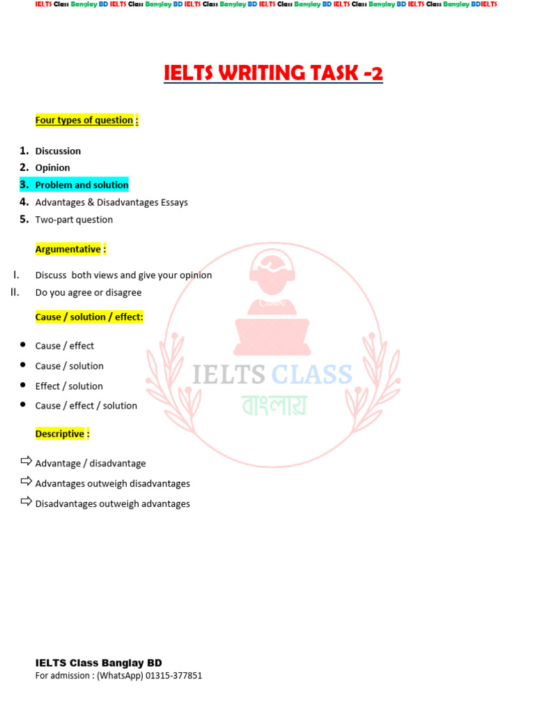 IELTS WRITING Task 2 Introduction Note | PDF | Sentence (Linguistics ...