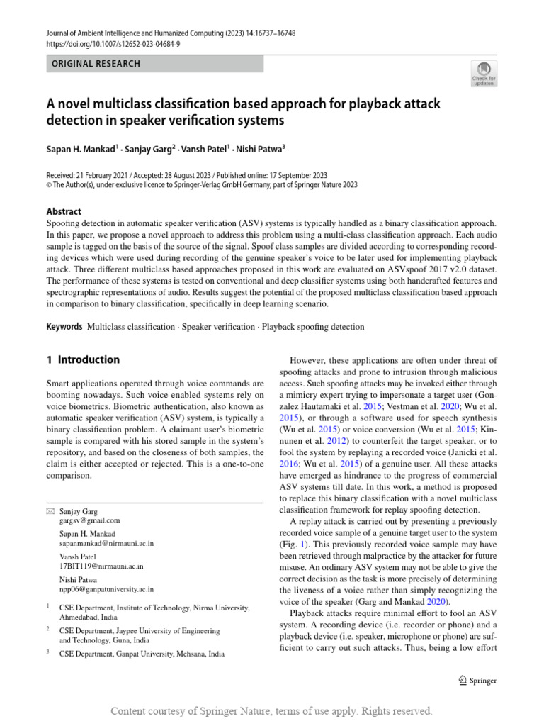 A Novel Multiclass Classification Based Approach F | PDF | Deep Learning | Machine Learning
