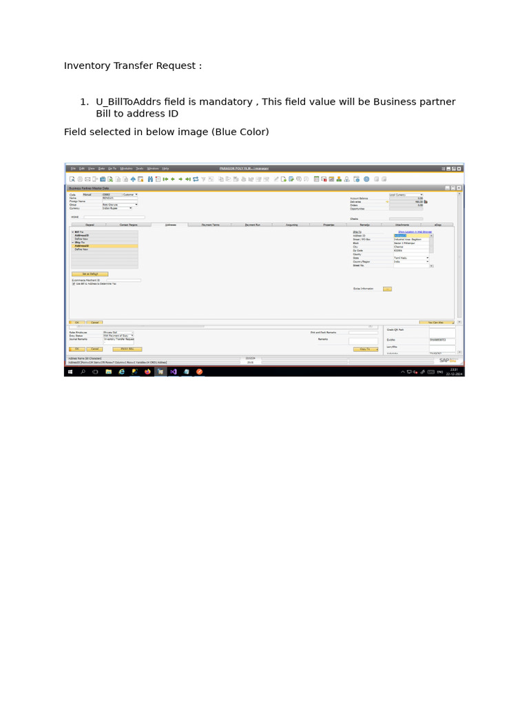 Inventory Transfer Request | PDF