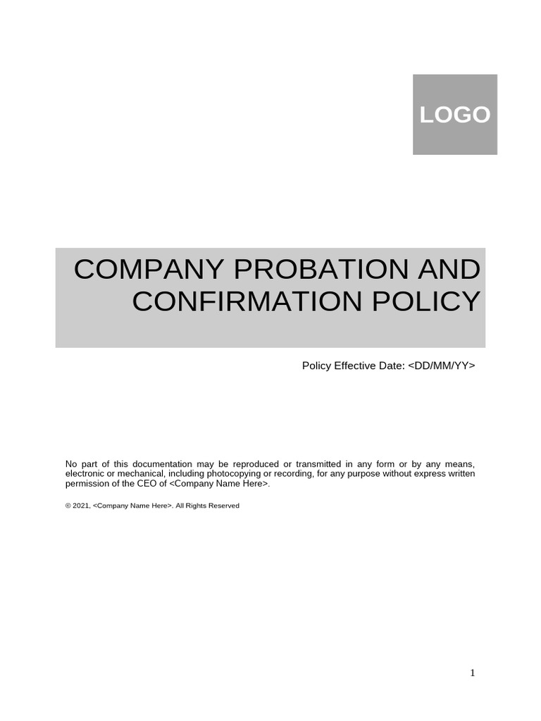 Probation Confirmation Policy 1 | PDF | Employment | Policy