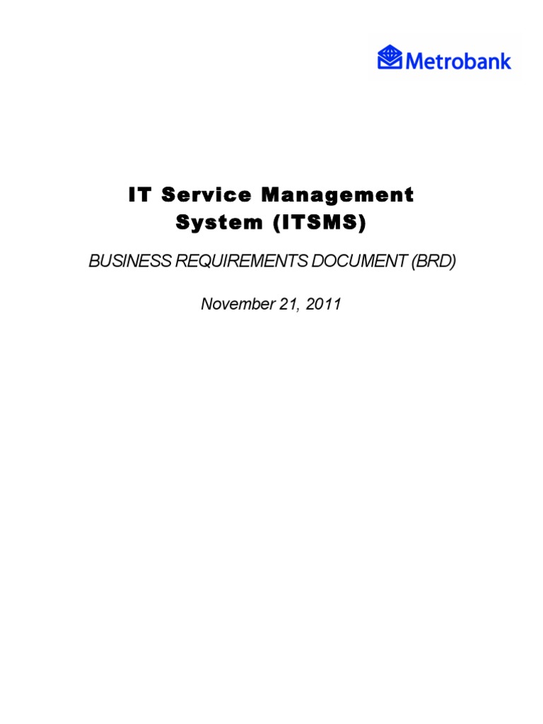 ITSMS Business Requirements Document | PDF | Databases | Microsoft Excel