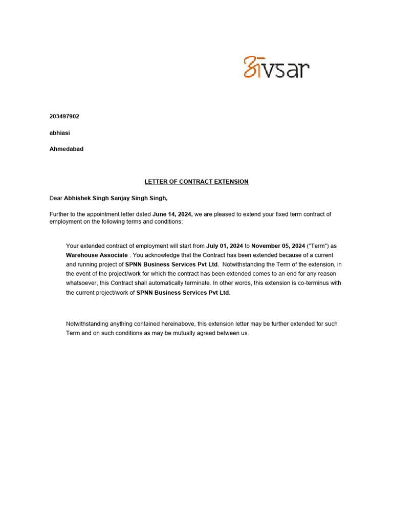 CONTRACTLETTER (1) | PDF