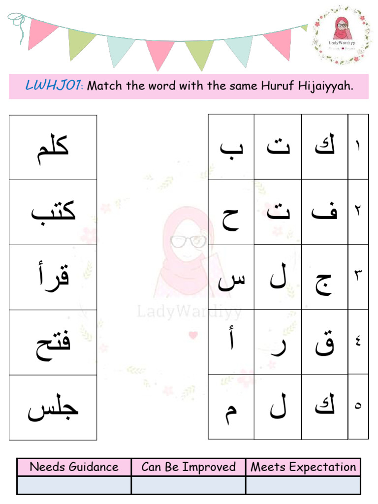 5 Huruf Joining Worksheet | PDF