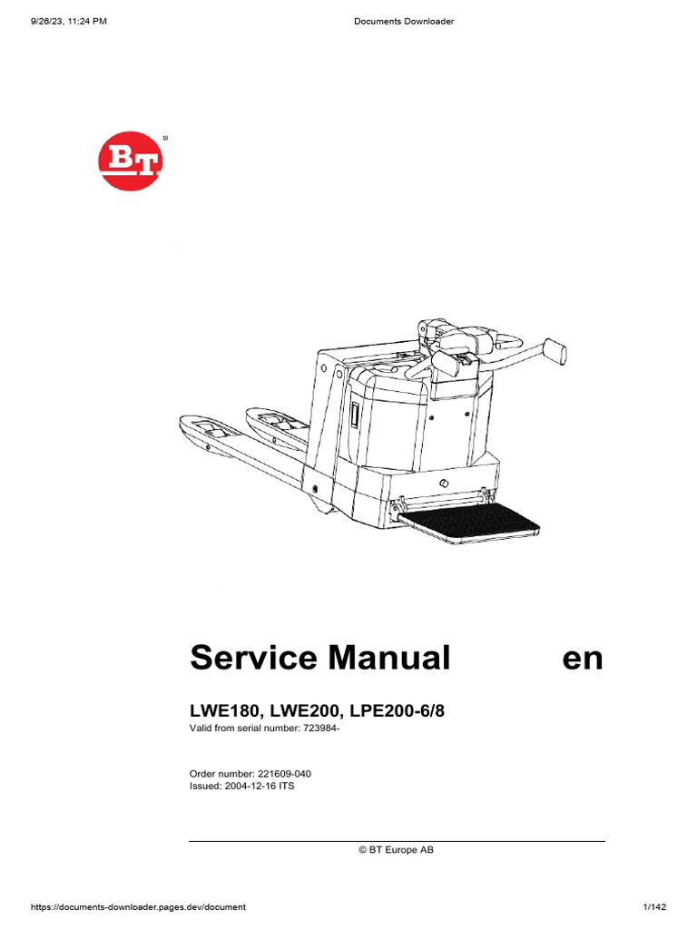 Lpe 200 Service Manual | PDF