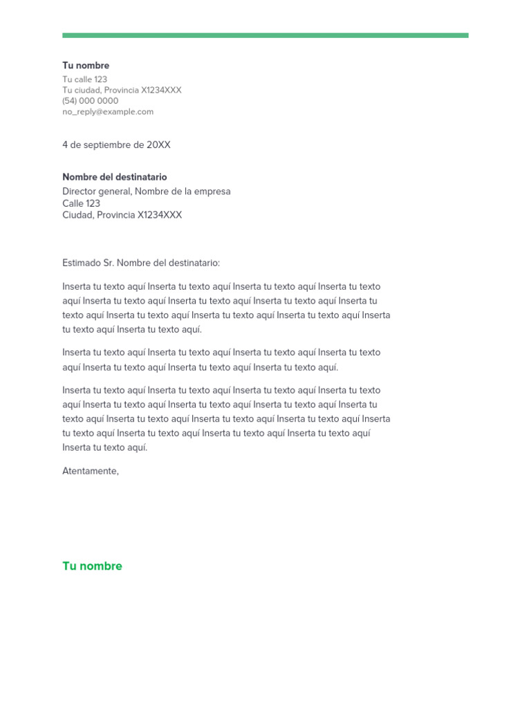 Carta formal de presentación profesional | PDF