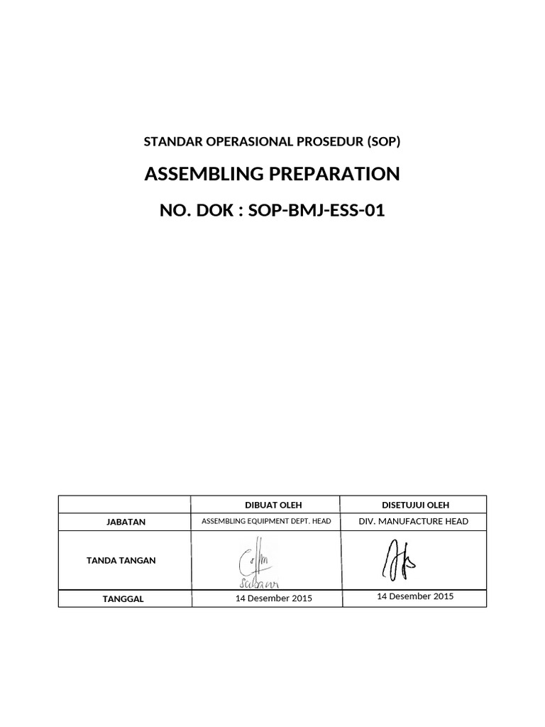 KOP SOP ESS-01 | PDF