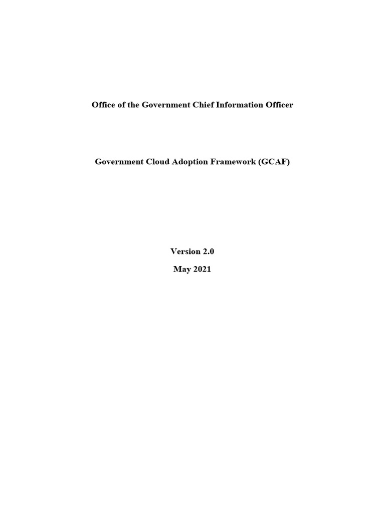 Government Cloud Adoption Framework 2021 | PDF | Cloud Computing | Security