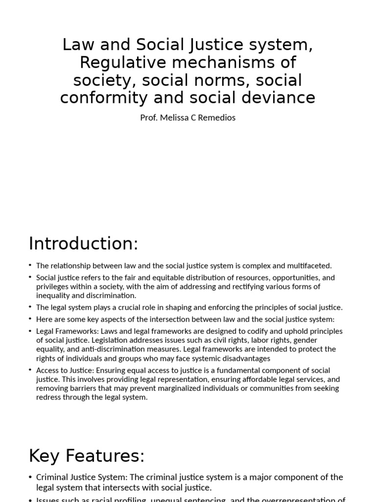 Law, Social Justice, and Normative Behavior | PDF | Deviance (Sociology ...