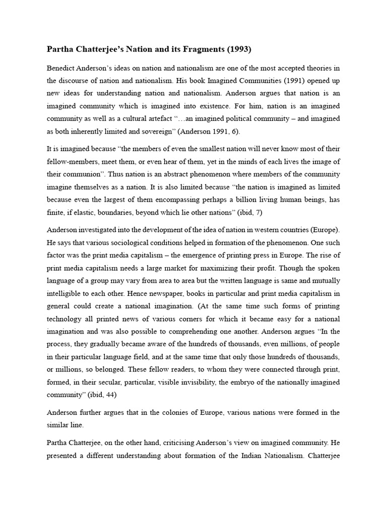 Partha Chatterjee on Indian Nationalism | PDF | Nation | Nationalism