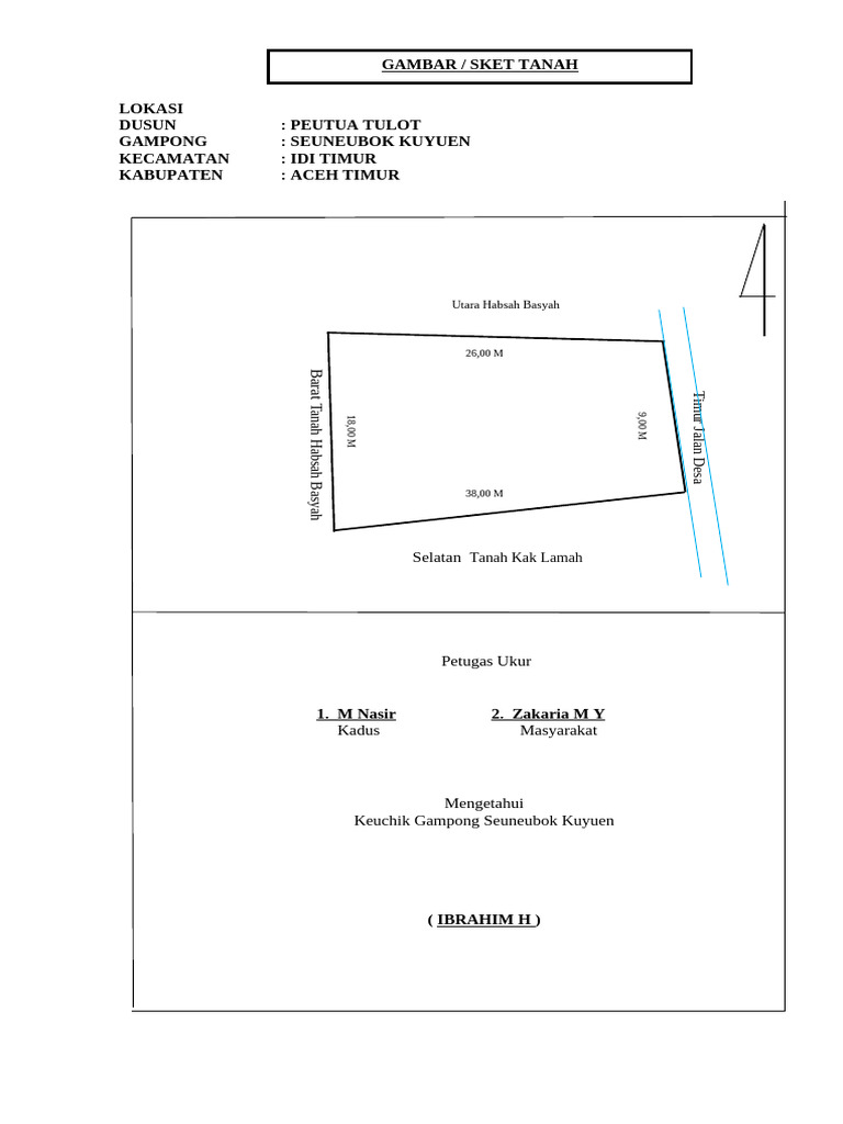 Contoh Sket Tanah | PDF