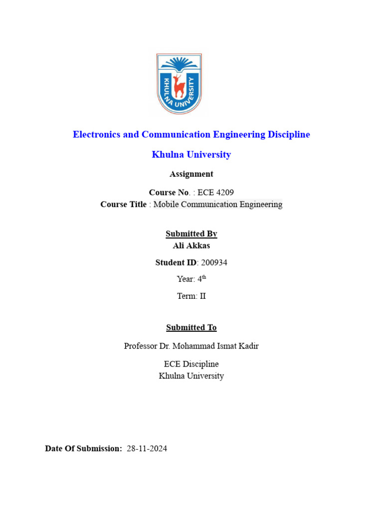 assignment | PDF | Telecommunications Engineering | Computer Data