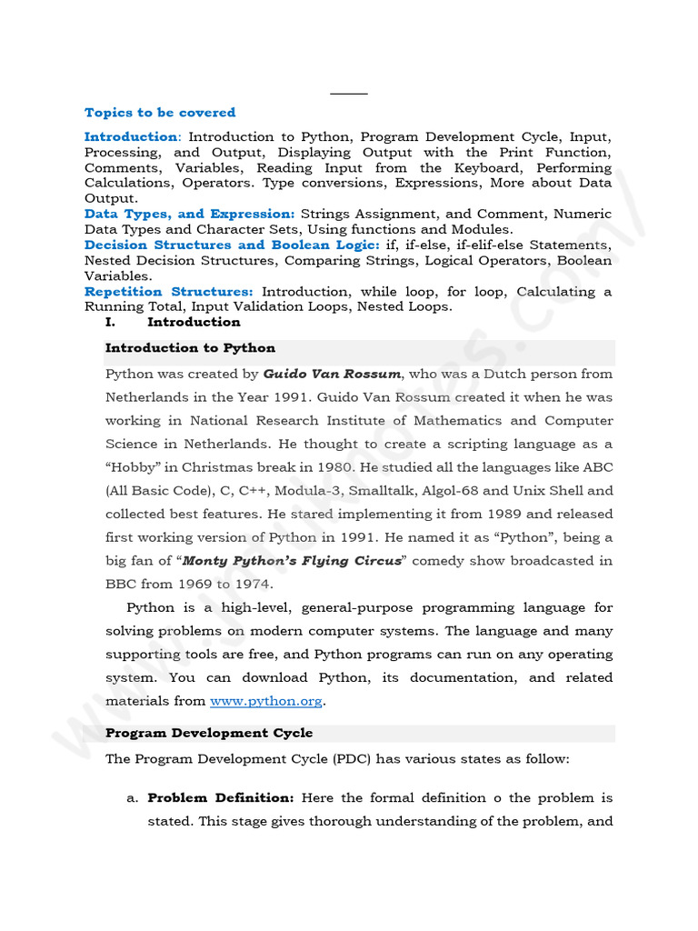 UNIT-1 | PDF | Parameter (Computer Programming) | Boolean Data Type
