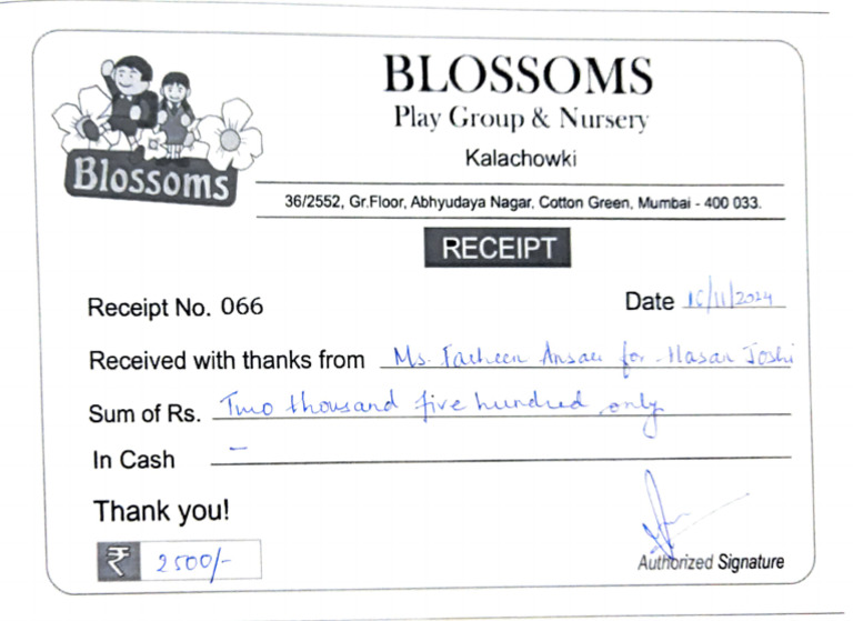 Hasan Education Receipts | PDF