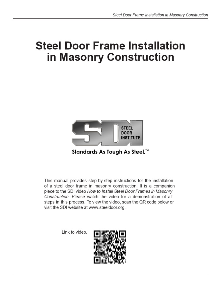 Steel Door Frame Installation Guide | PDF | Door | Masonry