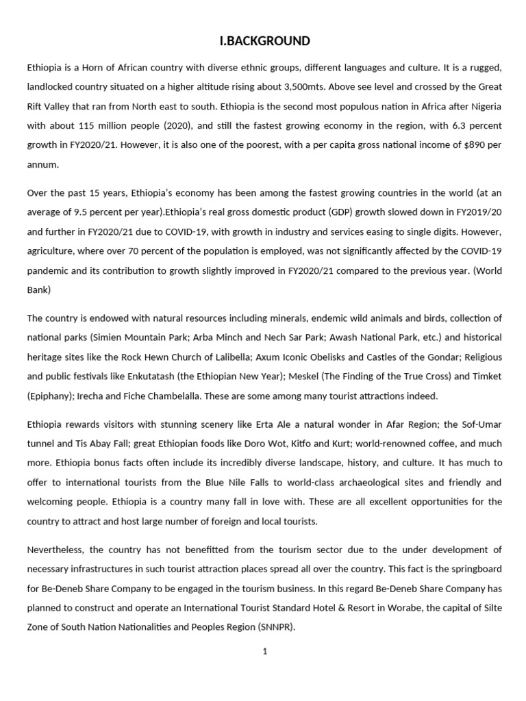 BP For Hotel and Resort at Worabe Autosaved Revised and Final | PDF ...