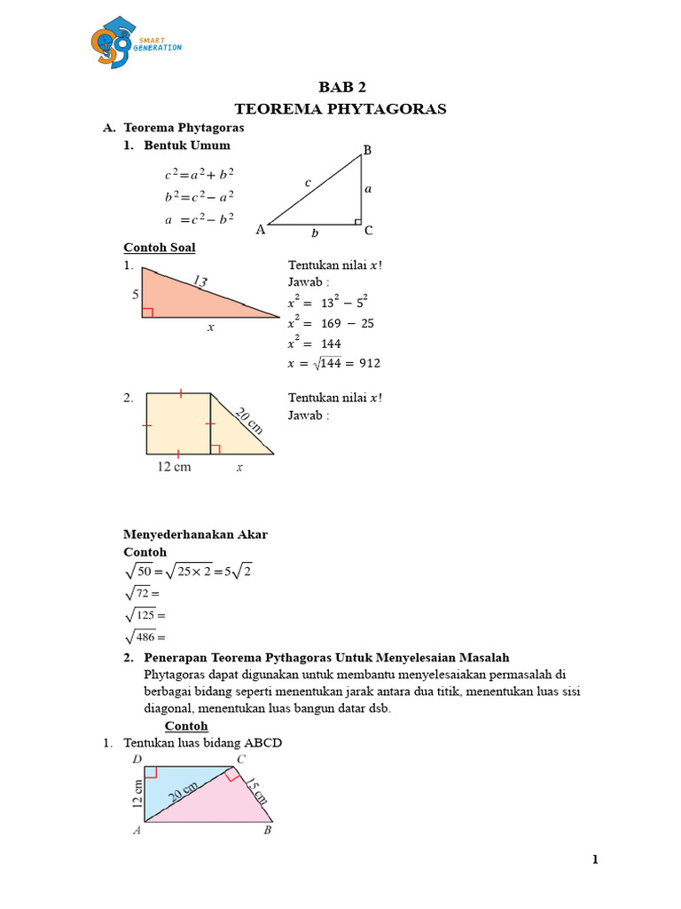 Bab 2 Klas 8 Phytagoras | PDF