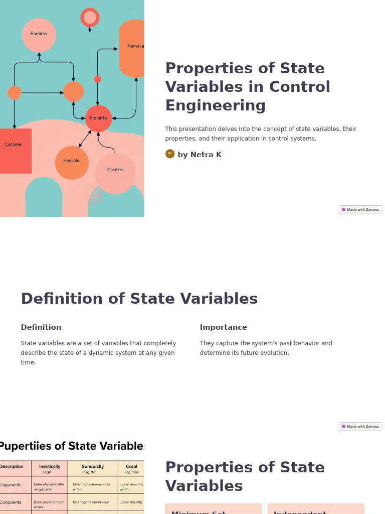 Properties of State Variables in Control Engineering | PDF | Control Theory | Stability Theory
