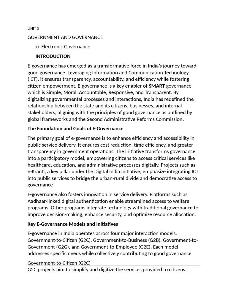 electronic governance | PDF | Governance | Government