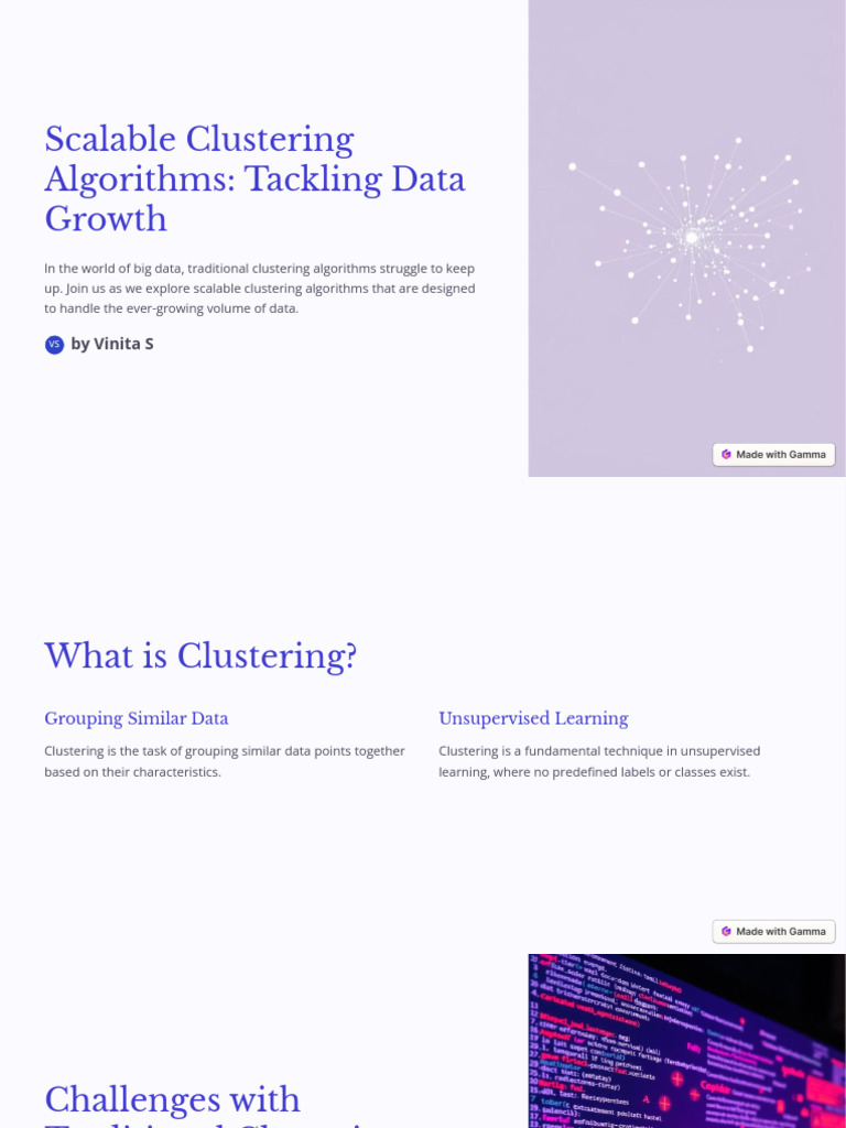 Scalable-Clustering-Algorithms-Tackling-Data-Growth (1) | PDF | Cluster Analysis | Scalability