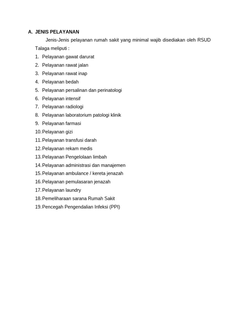 Jenis Pelayanan SPM | PDF
