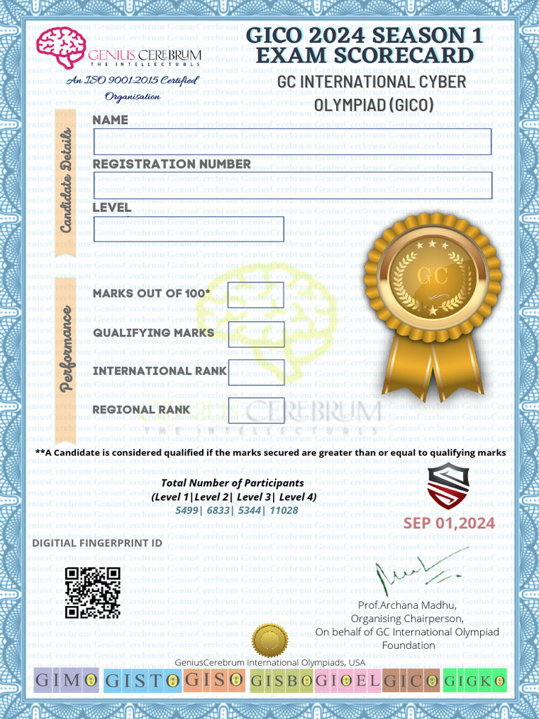 GICO SEASON 1 2024 ScoreCard | PDF