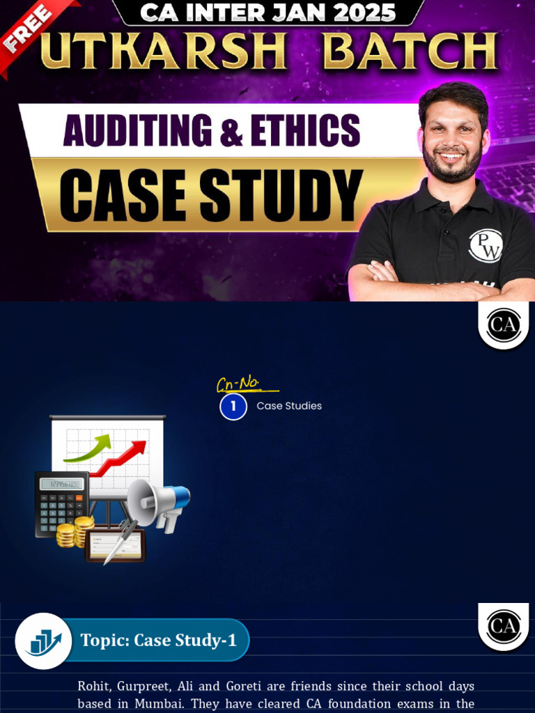 Case Study Audit 01 - Class Notes | PDF | Going Concern | Audit