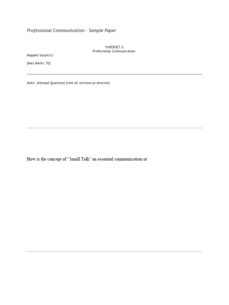 Professional Communication- Sample Qp | PDF | Multiculturalism ...