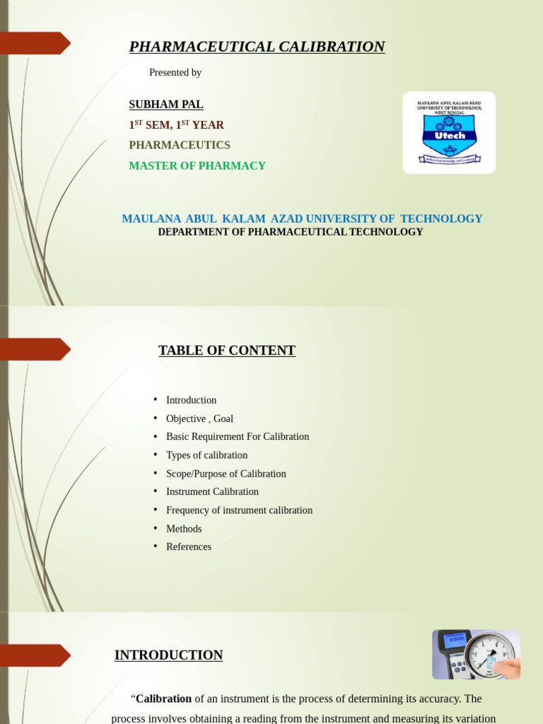 Pharmaceutical Calibration | PDF | Calibration | Accuracy And Precision