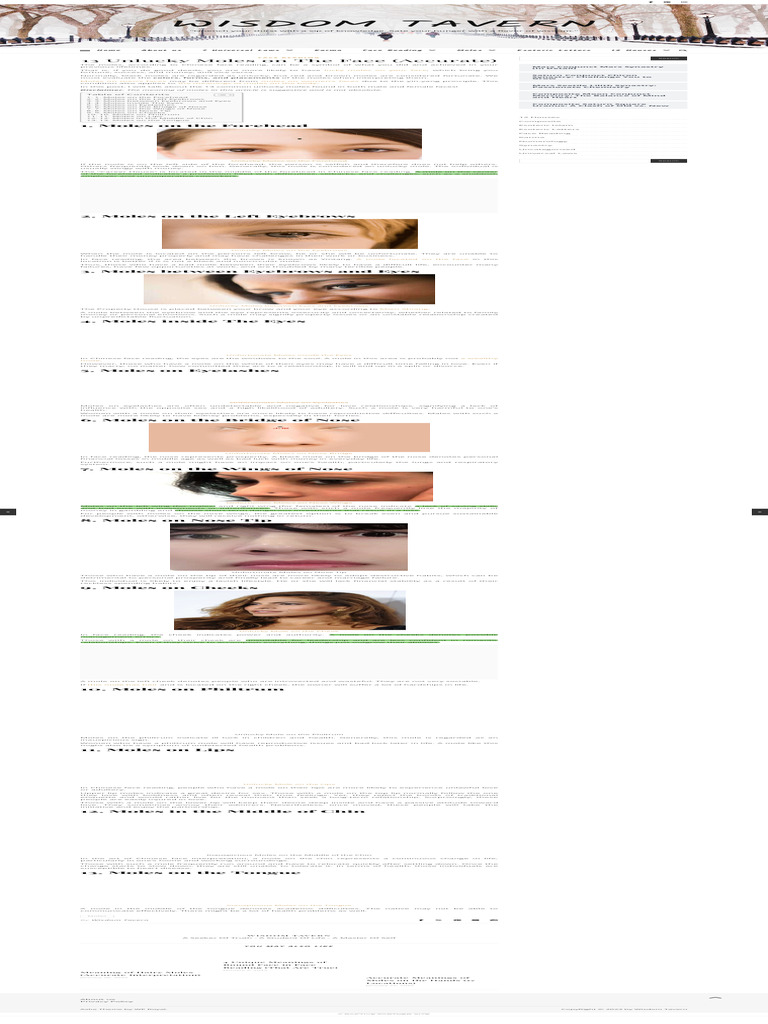 Unlucky Moles on the Face Explained | PDF | Luck | Face