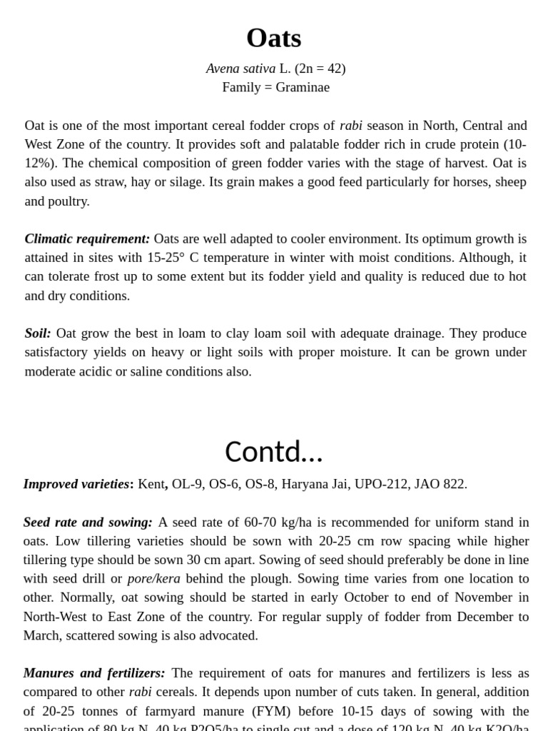 oats | PDF | Oat | Sowing oats | PDF | Oat | Sowing