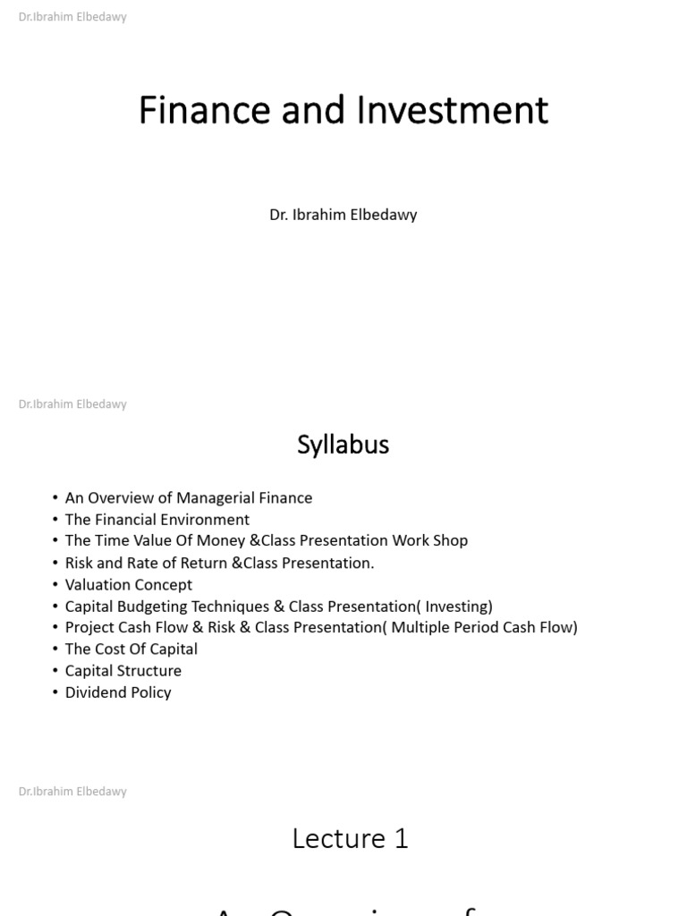 Managerial Finance Overview and Concepts | PDF | Investing | Sole ...