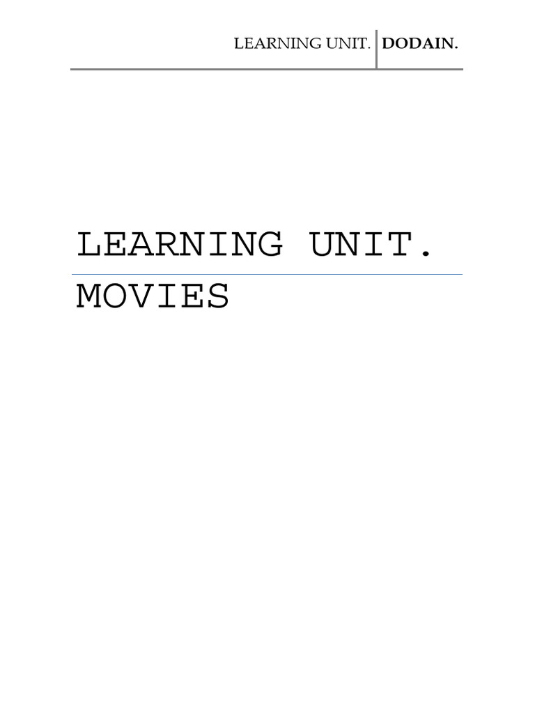 English Learning Unit: Movies | PDF