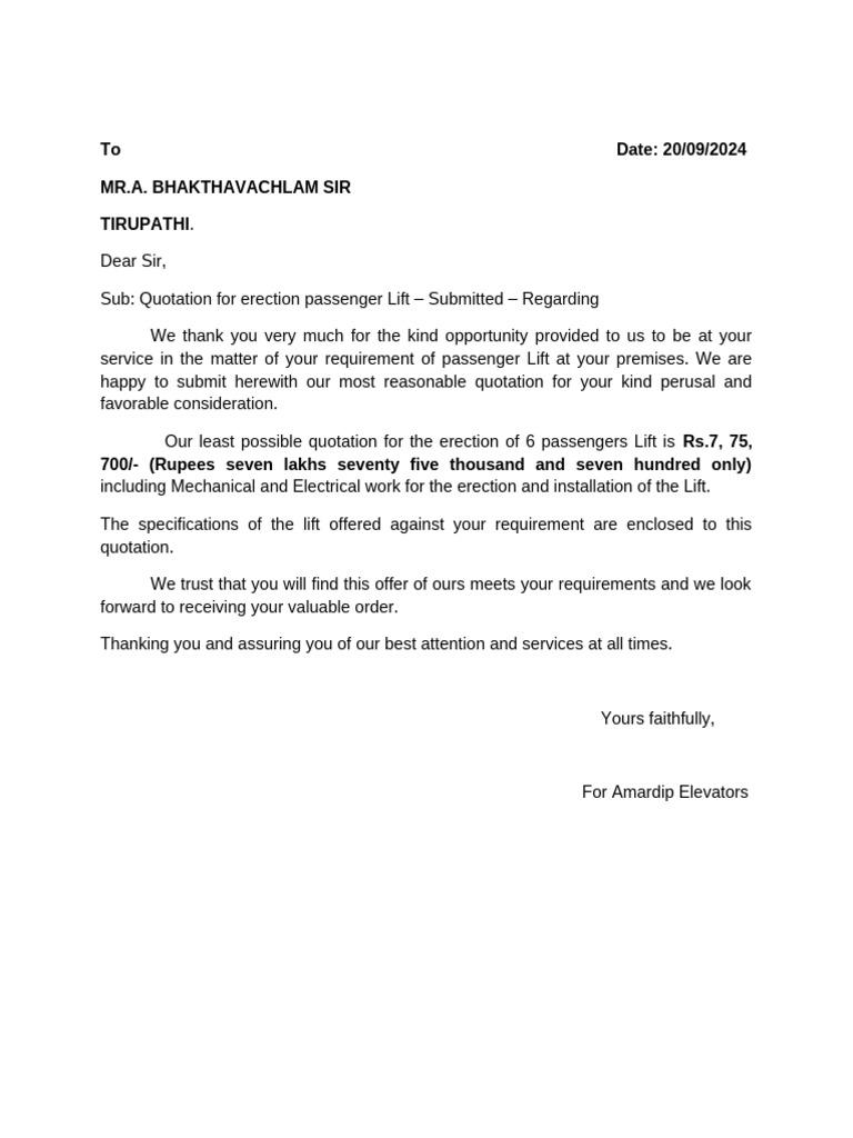 QUOTATION S S HALF VISION GLASS G+3 (3) A. BHAKTHAVACHALAM gear less[1 ...