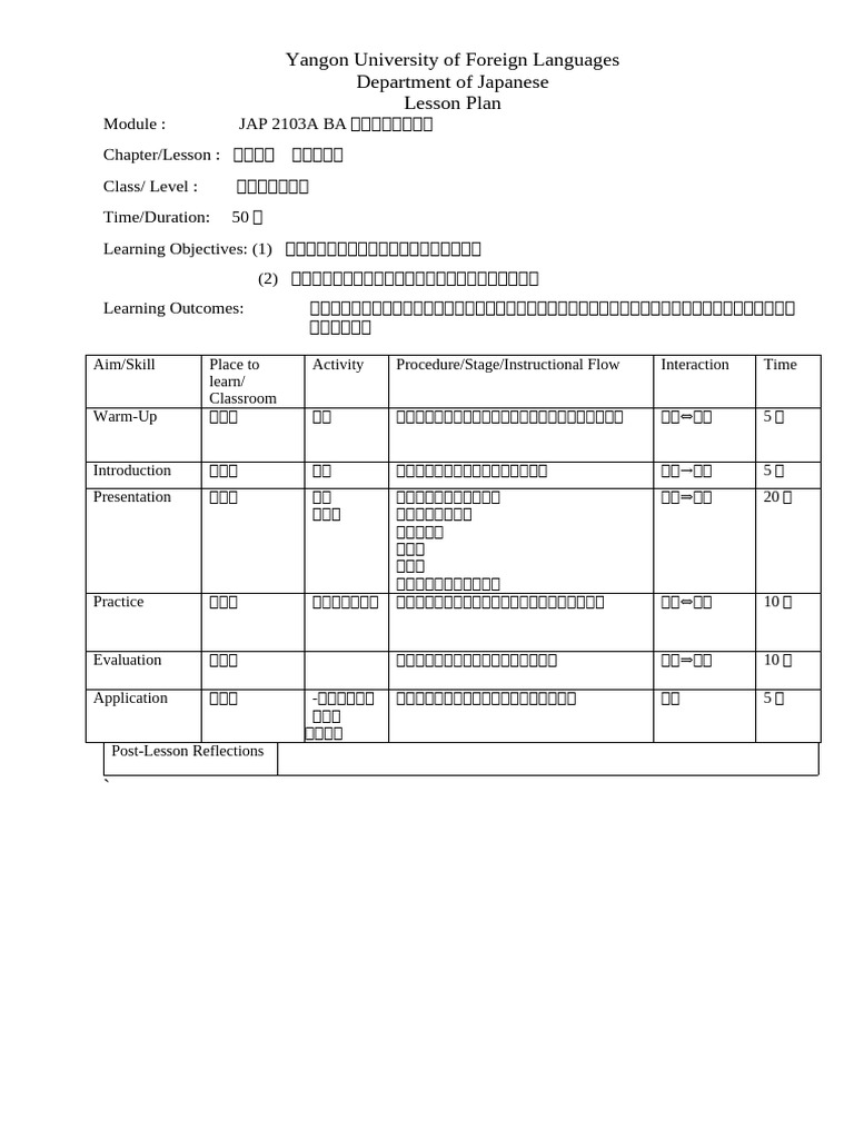 Lesson Plan BA2 Dokai 14 Grammar | PDF
