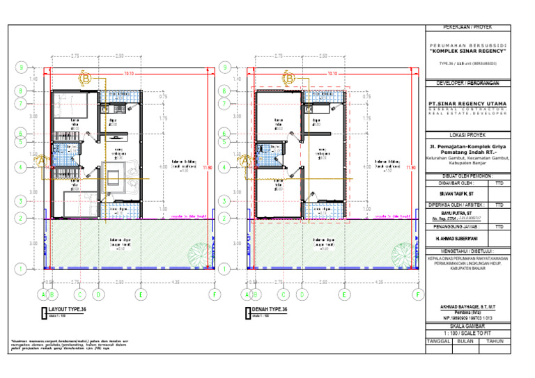Denah Perumahan Subsidi Type 36 | PDF