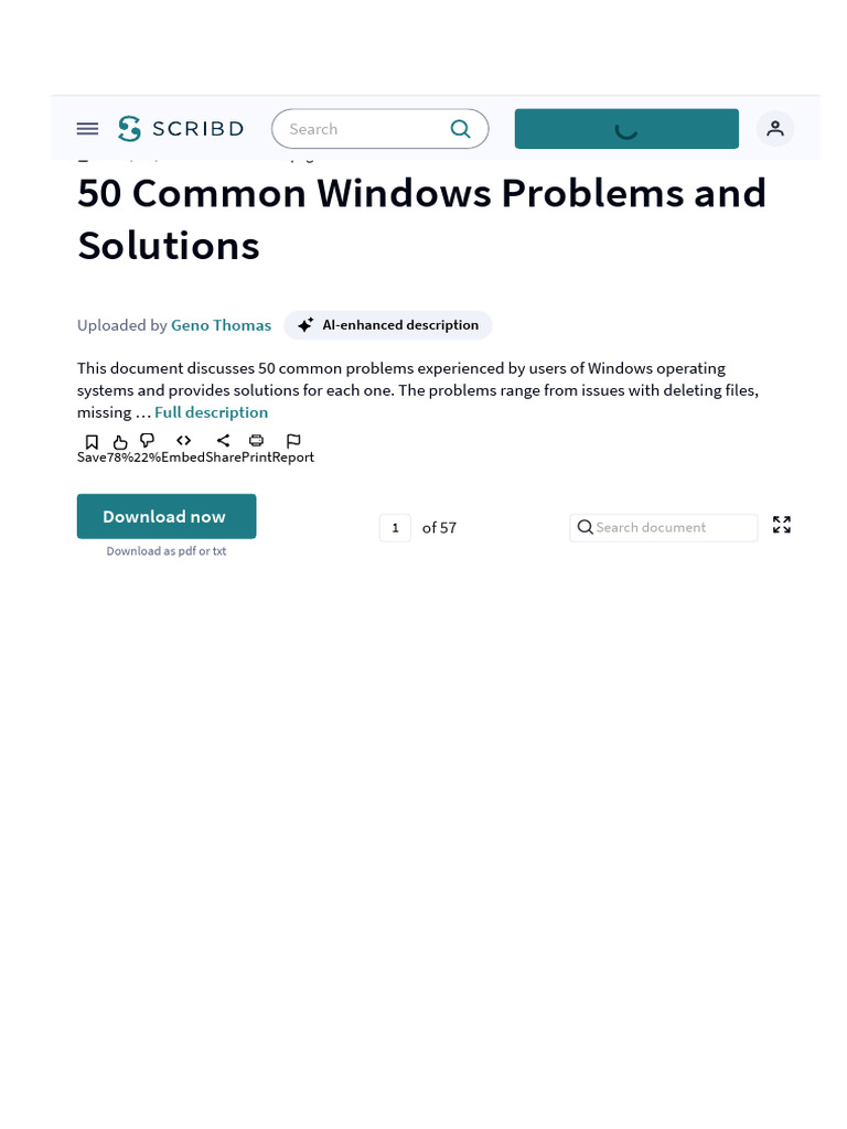 www.scribd.comdoc6042181050-Common-Windows-Problems-and-Solutions | PDF
