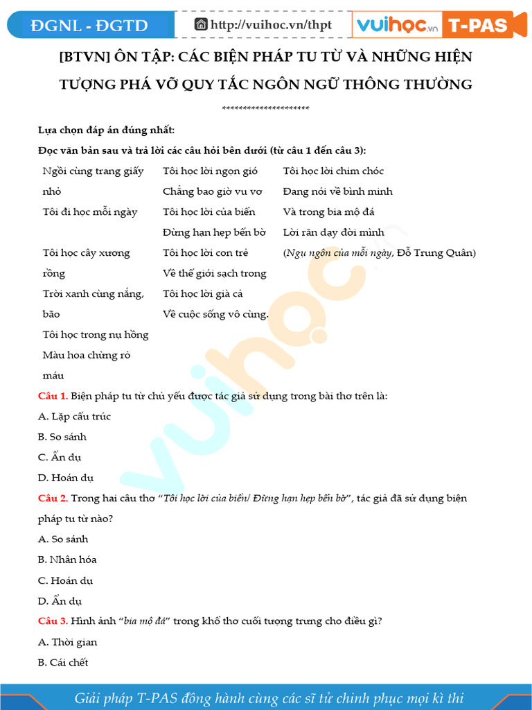 BTVNSDNN Buoi 17 Ngu Van | PDF