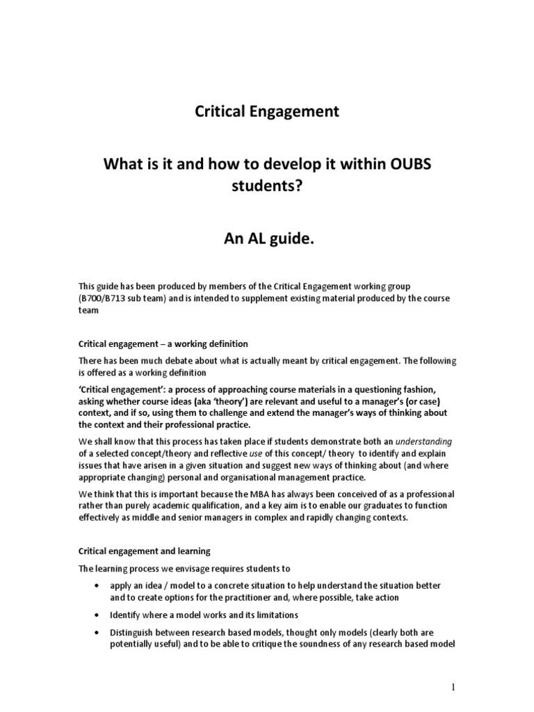 Critical Engagement | PDF | Reality | Thought