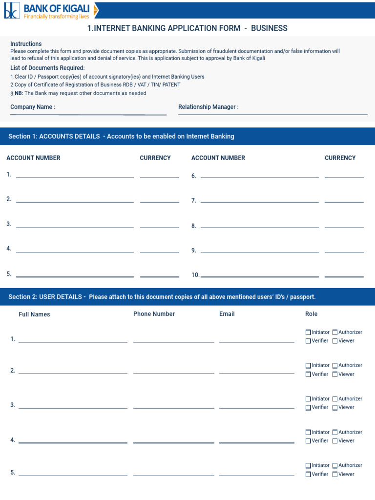 BK Internet Banking Application Form | PDF | Banks | Spyware